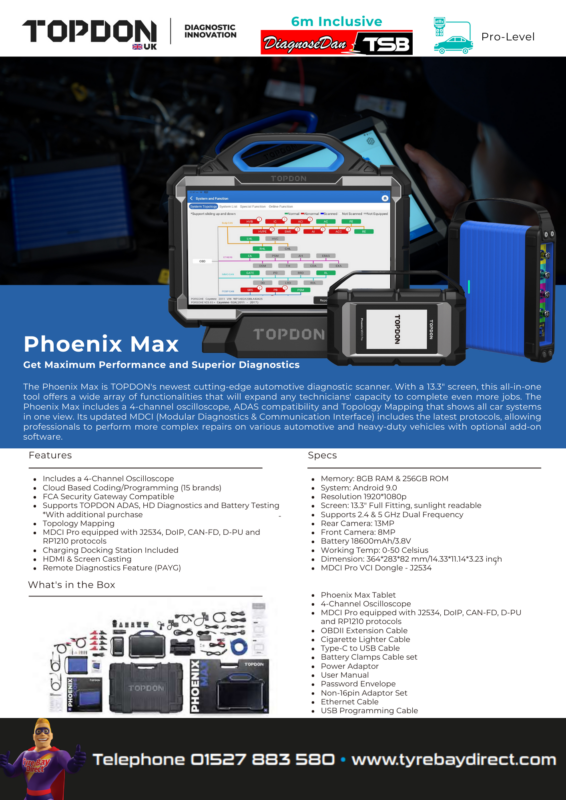 Phoenix Max by Topdon now at Tyre Bay Direct